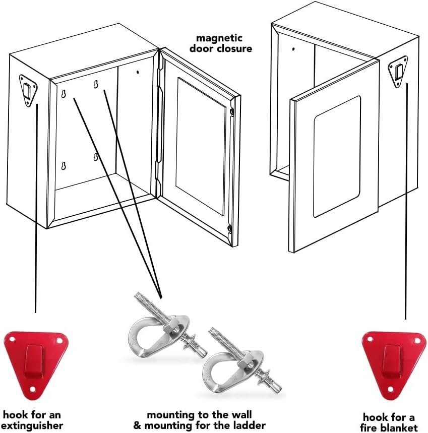 Fire Escape Ladder 2 Storey with Cabinet 4m - ISOP UK