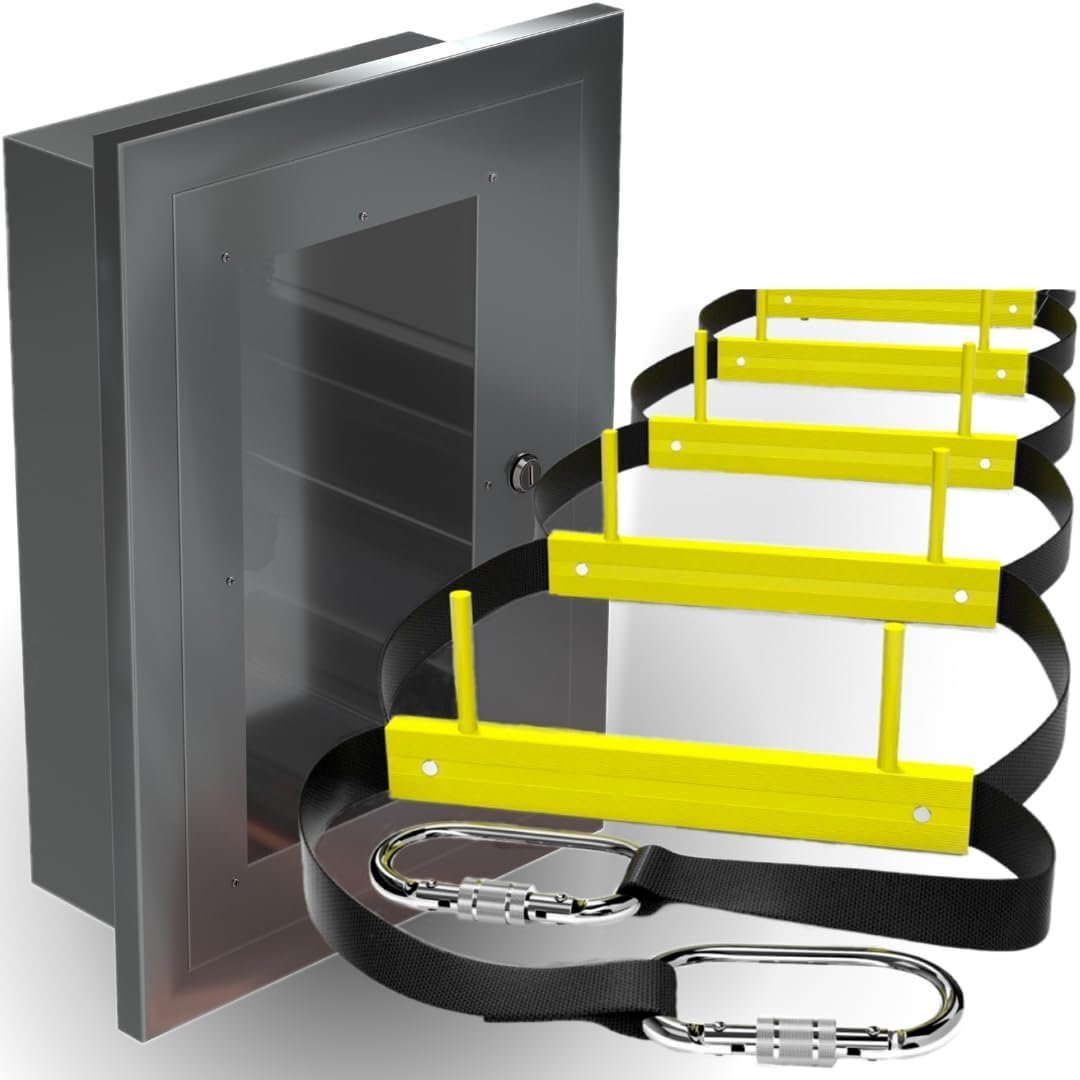 Wall Mounted Fire Ladder 3 Storey | Built-in Escape Ladder