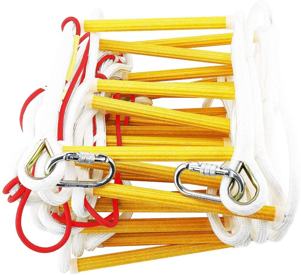 Fire Evacuation Rope Ladder 32ft (10m) with Safety Harness
