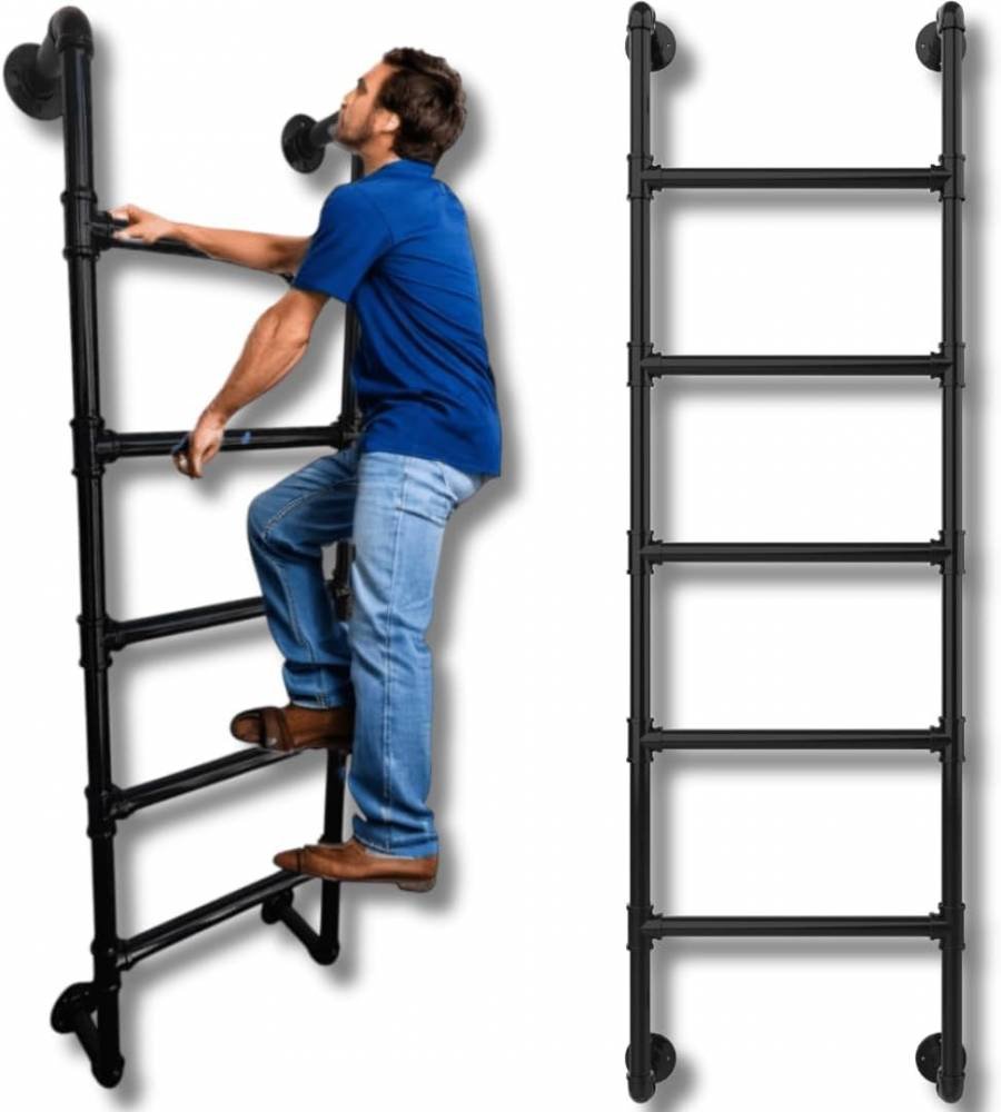 5-Step Wall-Mounted Ladder for Attic, Egress Windows