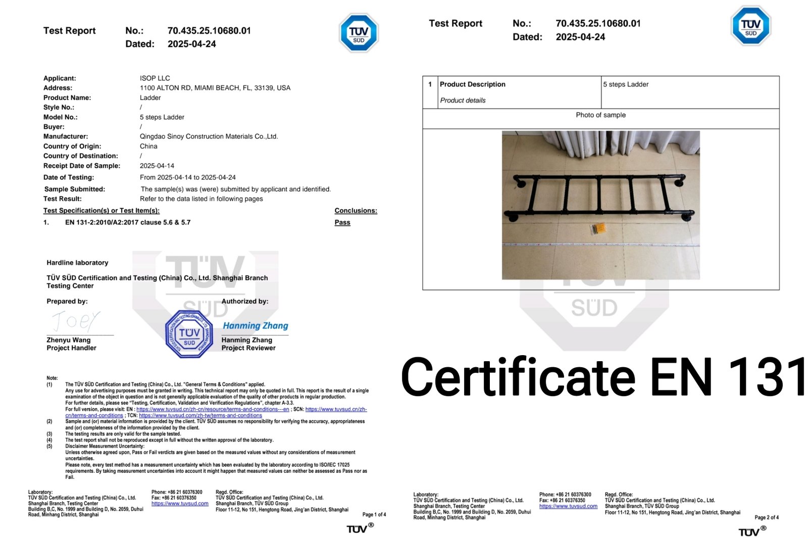 4-Step Galvanized Steel Egress Ladder Wall-Fixed Ladder