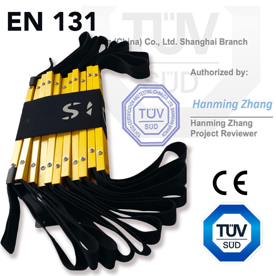 Essential Wall-Mounted Fire Escape Ladder 25 ft for 3-Story